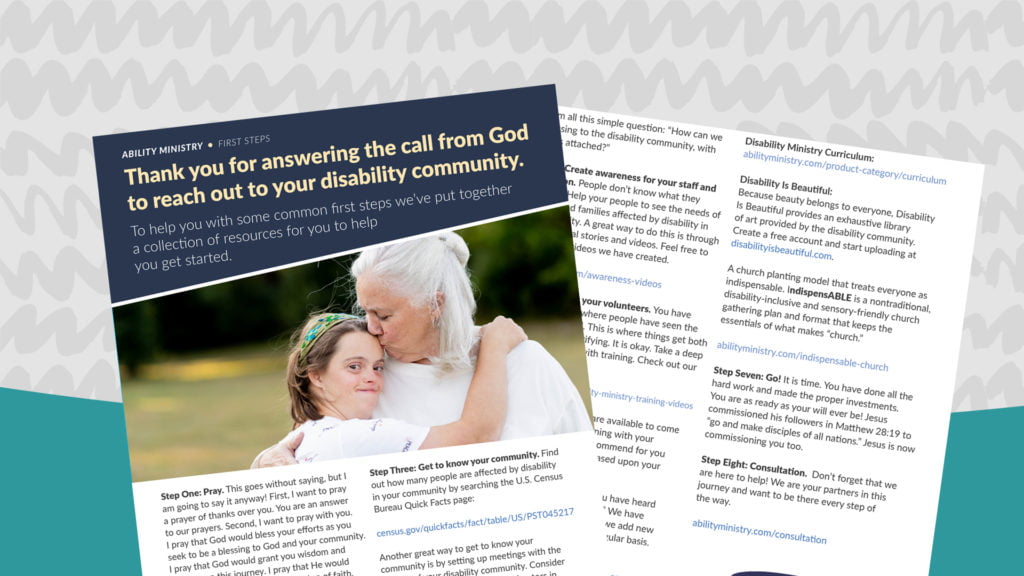 One Page Guide: Disability Ministry First Steps – Ability Ministry