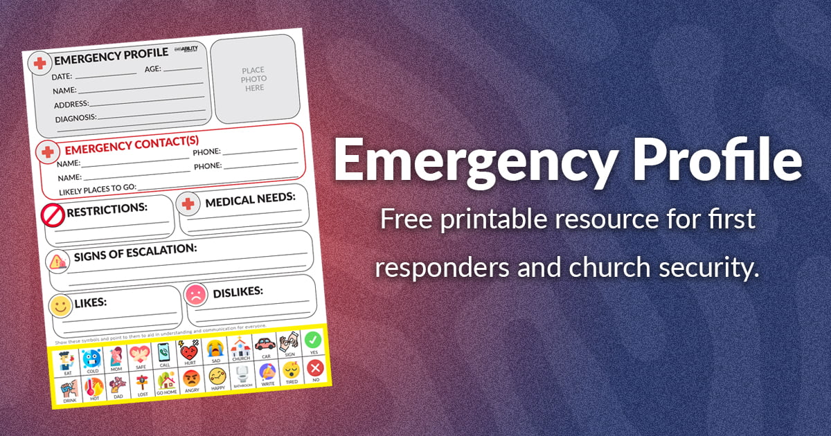 Emergency Profile Form – Ability Ministry