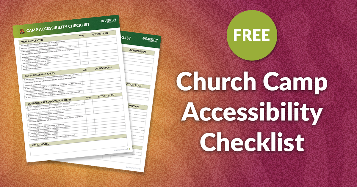 Church Camp Accessibility Checklist – Ability Ministry